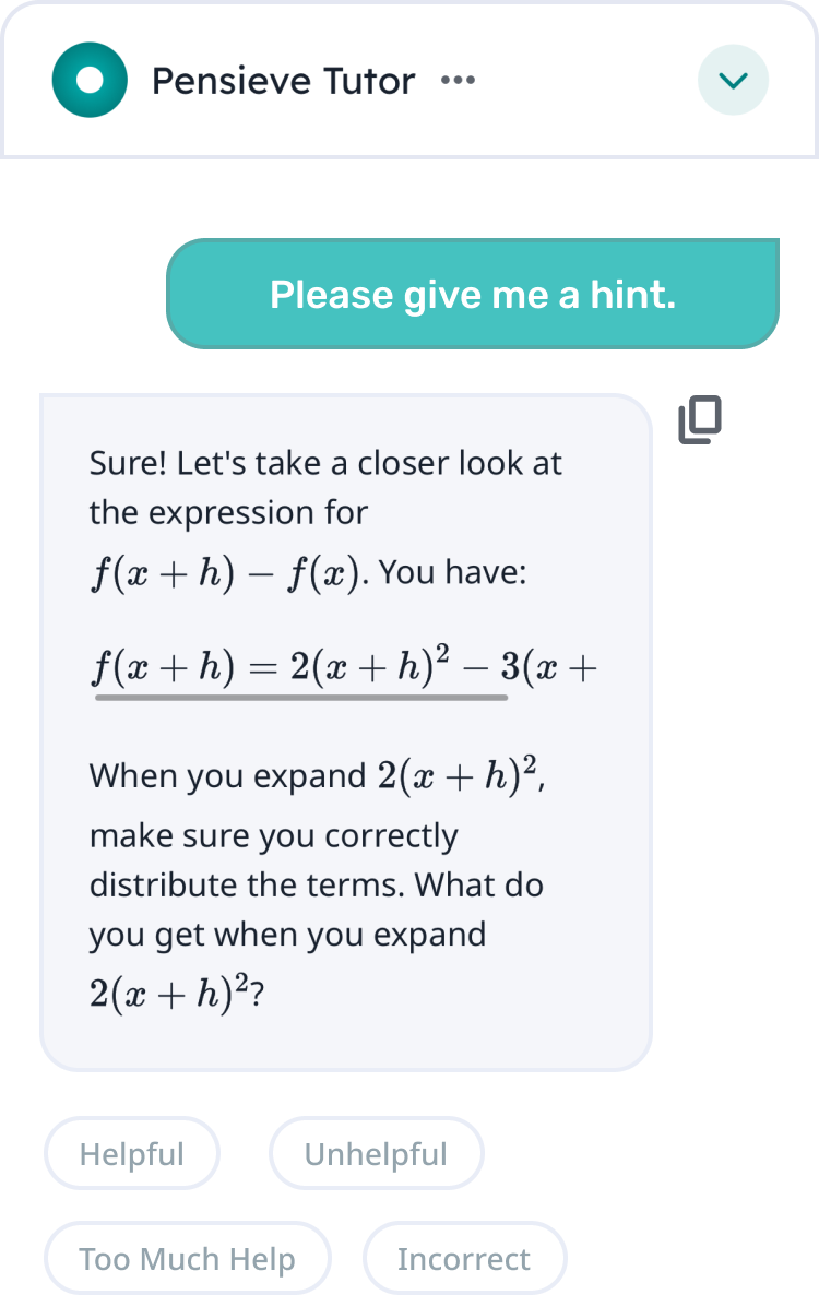 Pensieve AI Tutor